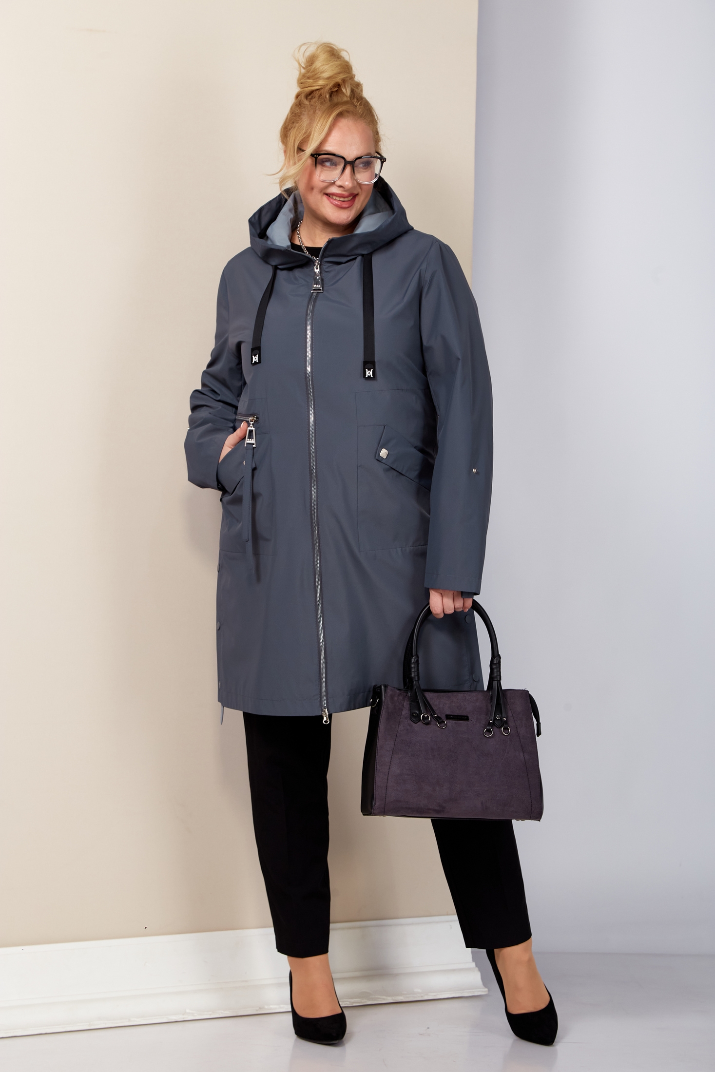 Плащ 2188 графит Shetti купить в интернет магазине | в наличии